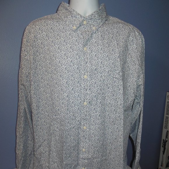 Rye | Shirts | Men Rye By Hawker Rye White Blue Geometric Long Sleeve ...